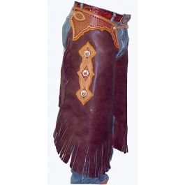 Custom Tooled Leather Chinks - Jacksons Western Store